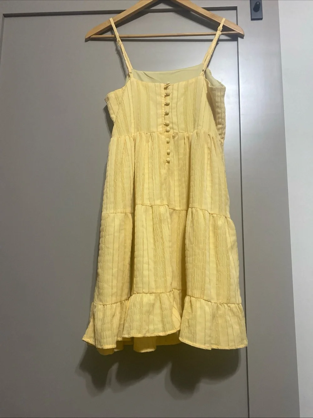 Love Riche | Dresses | Love Riche Pale Yellow Tiered Spaghettistrap ...